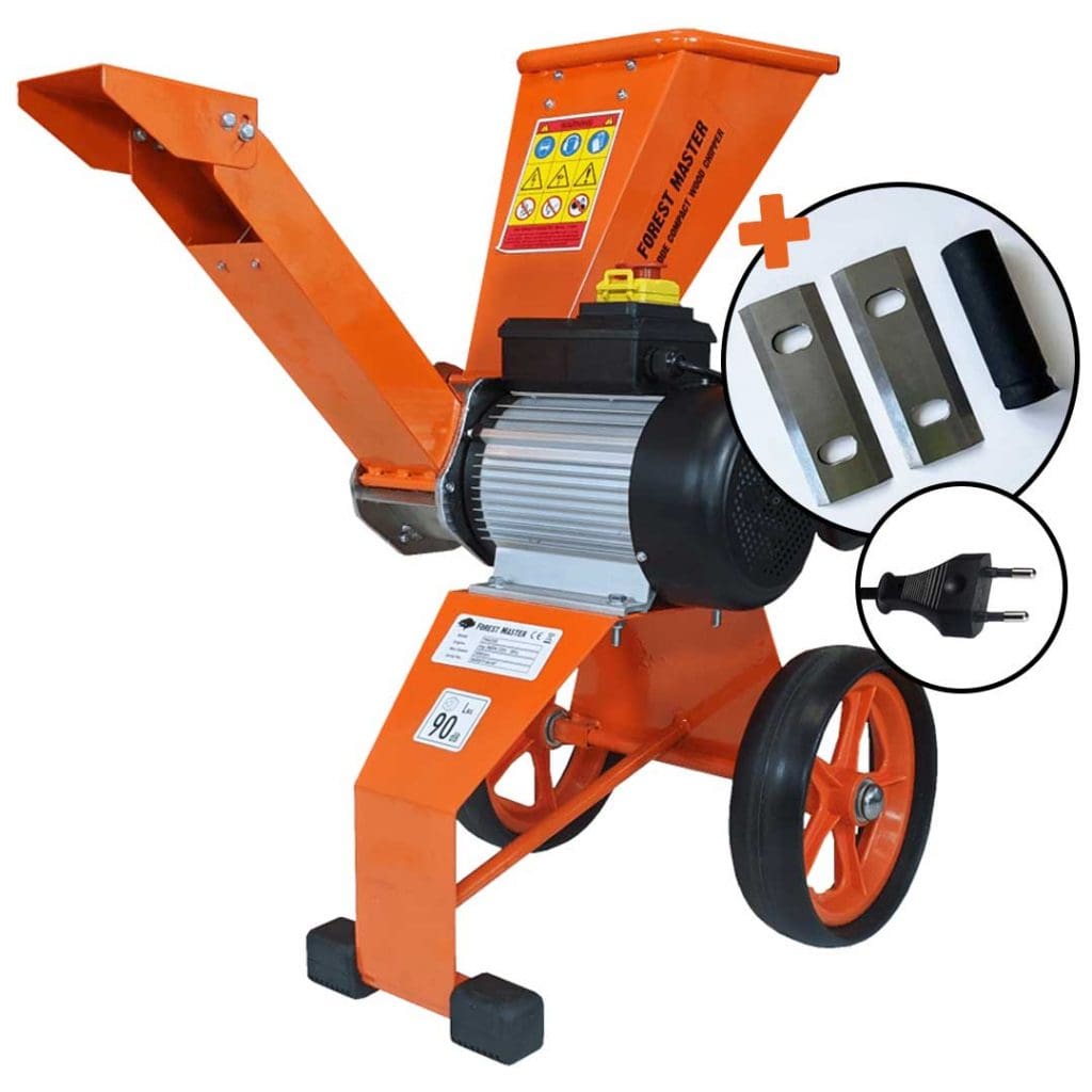 FM4DDE Compact Electric Wood Chipper 4HP – Direct Drive, Rotable Hopper ...
