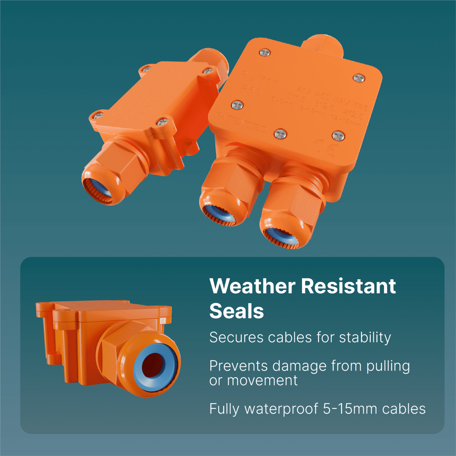 IP68 Waterproof Junction Box - 1 In, 1 Out / 1 In, 2 Out (2-Way / 3-Way ...