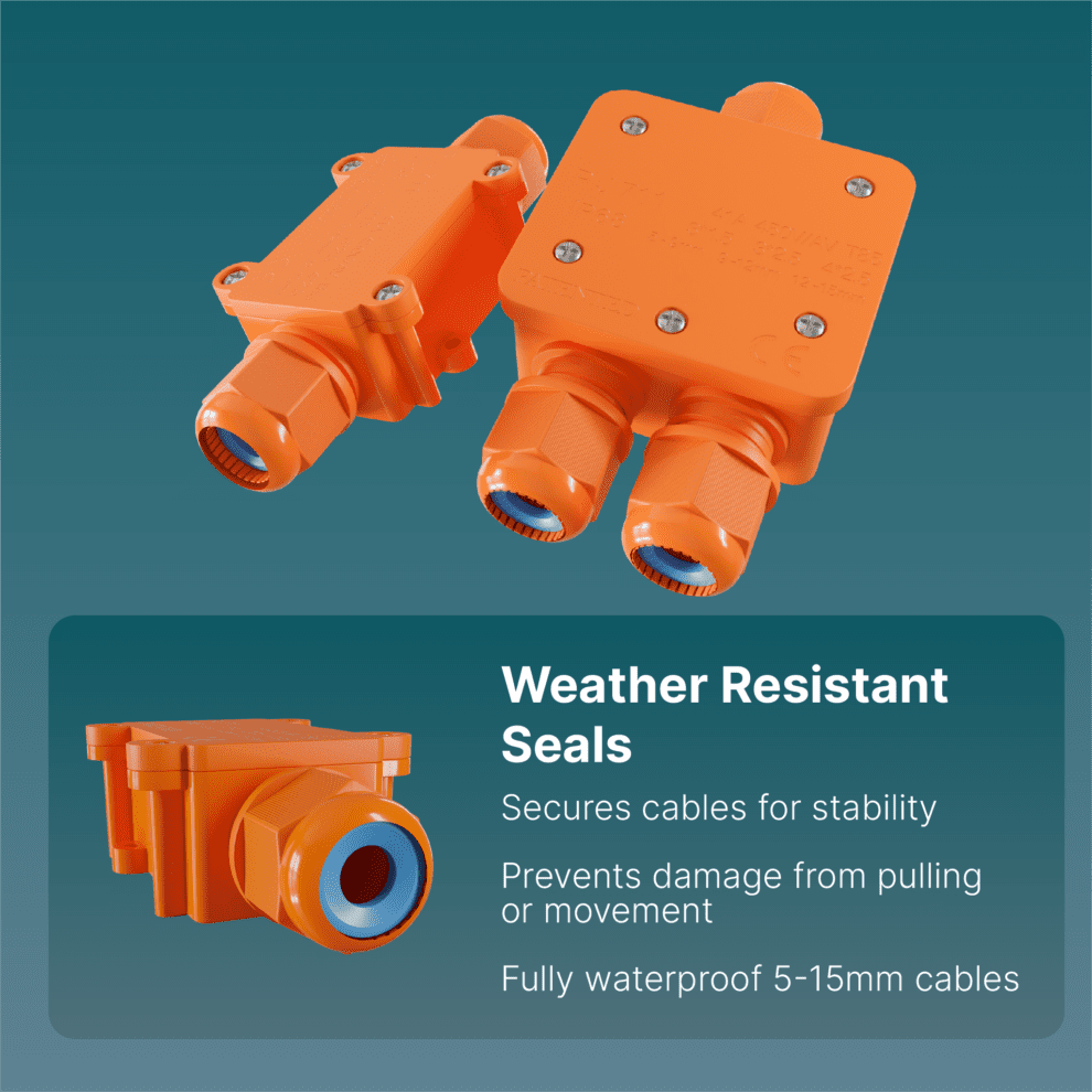 IP68 Waterproof Junction Box - 1 In, 1 Out / 1 In, 2 Out (2-Way / 3-Way ...