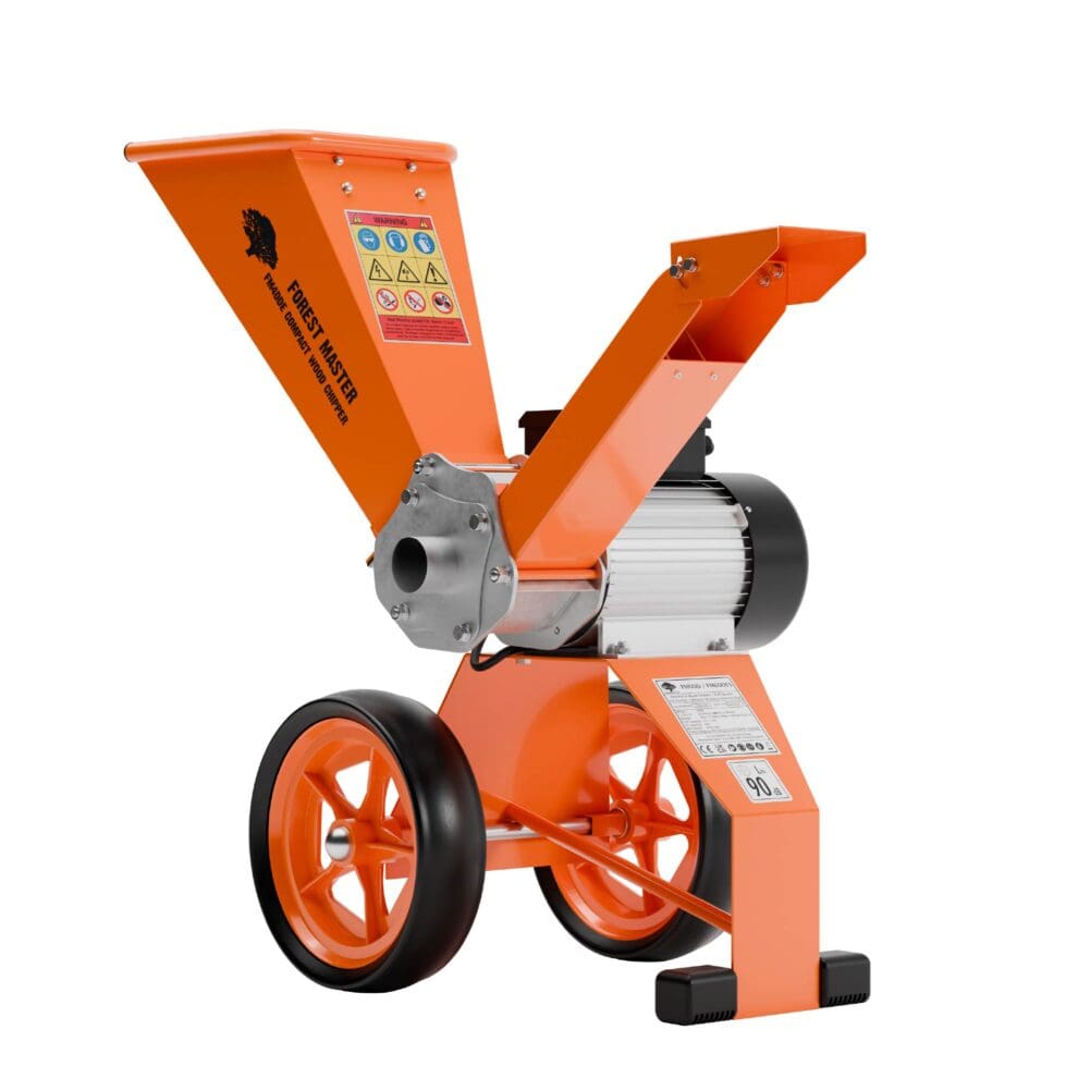 FM4DDE Compact Electric Wood Chipper 4HP – Direct Drive, Rotable Hopper ...