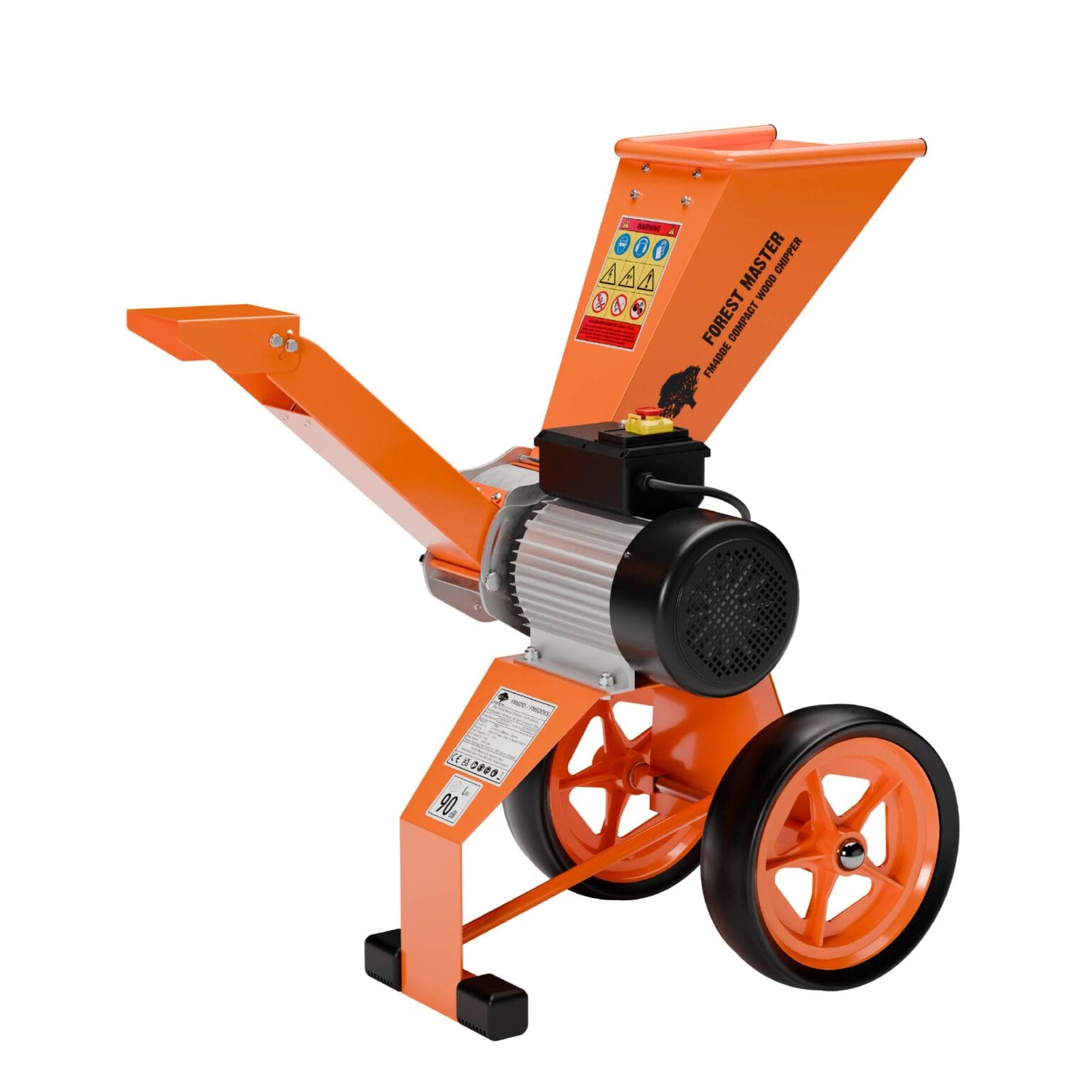 FM4DDE Compact Electric Wood Chipper 4HP – Direct Drive, Rotable Hopper ...