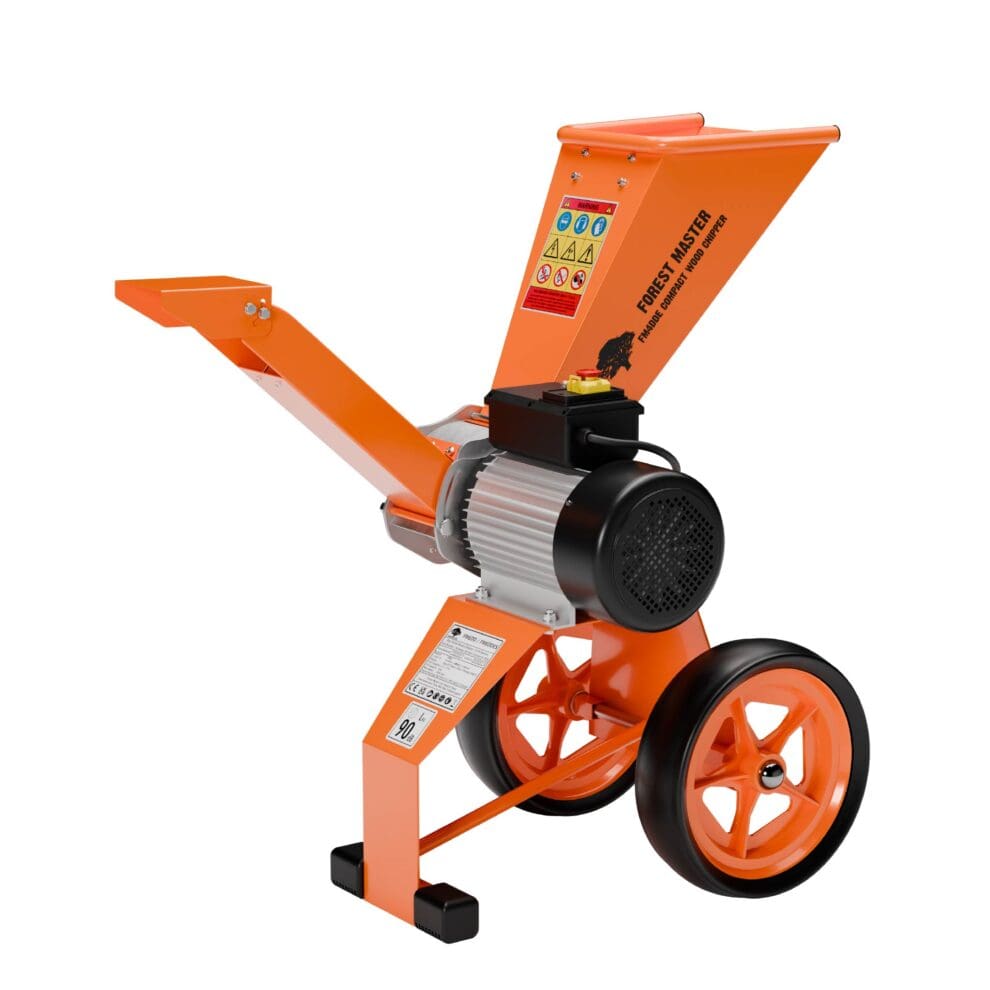 FM4DDE Compact Electric Wood Chipper 4HP – Direct Drive, Rotable Hopper ...