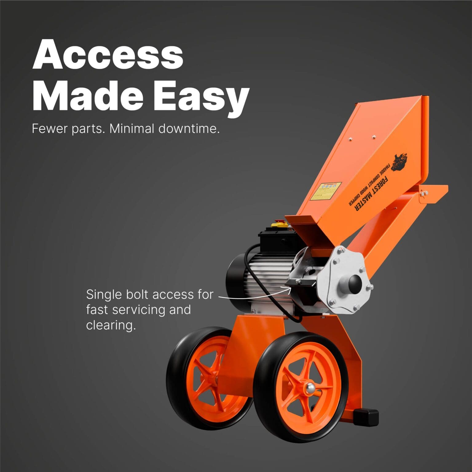 FM4DDE Compact Electric Wood Chipper 4HP – Direct Drive, Rotable Hopper ...