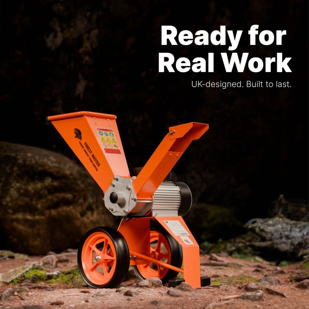 FM4DDE Compact Electric Wood Chipper 4HP – Direct Drive, Rotable Hopper ...