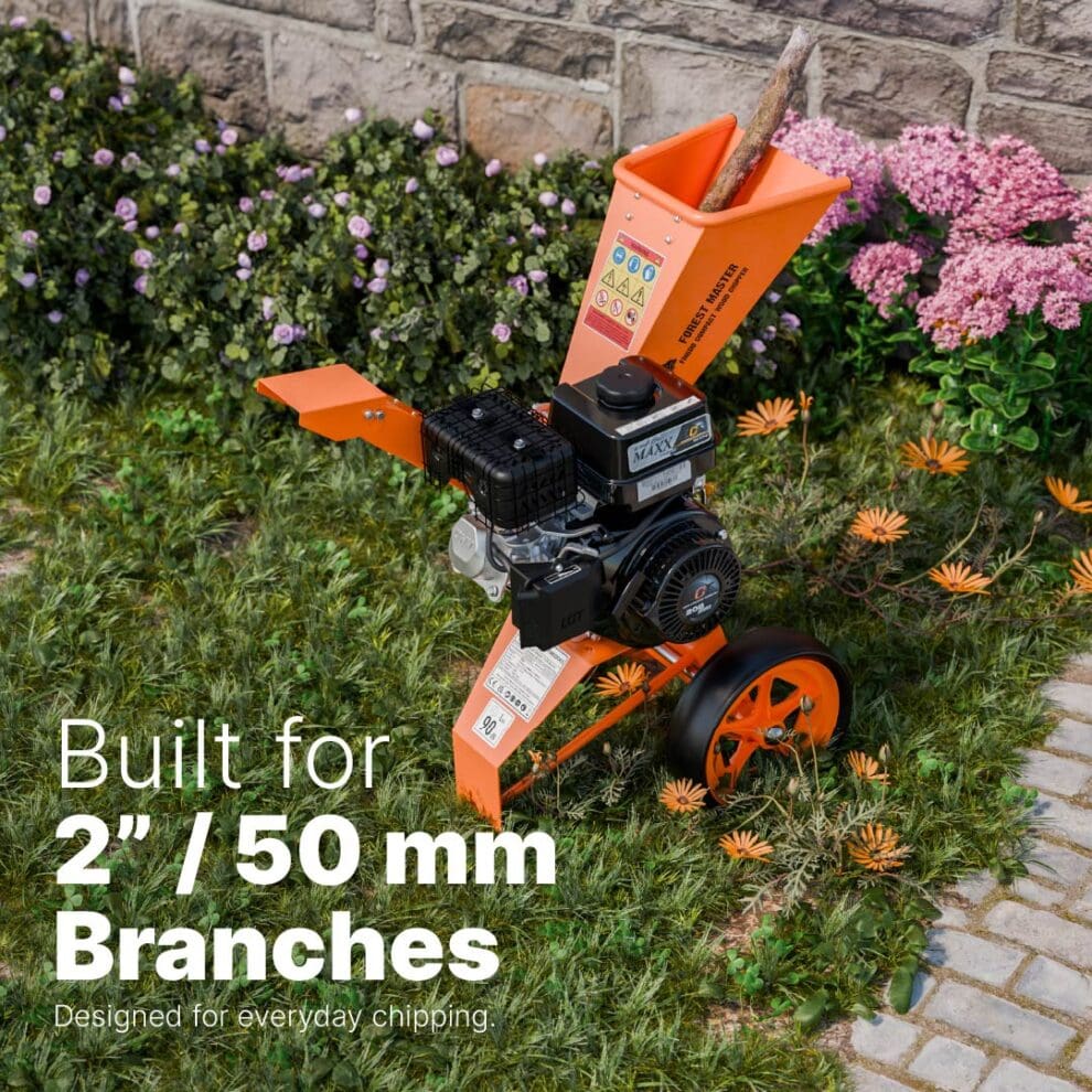 FM6DD Compact 6HP Petrol Wood Chipper – Direct Drive, Rotatable Hopper ...