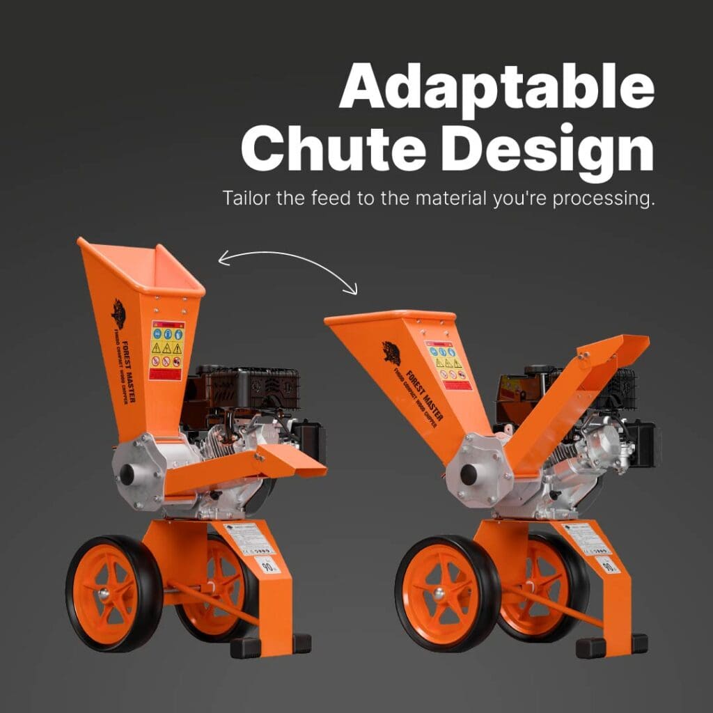 FM6DD Compact 6HP Petrol Wood Chipper – Direct Drive, Rotatable Hopper ...