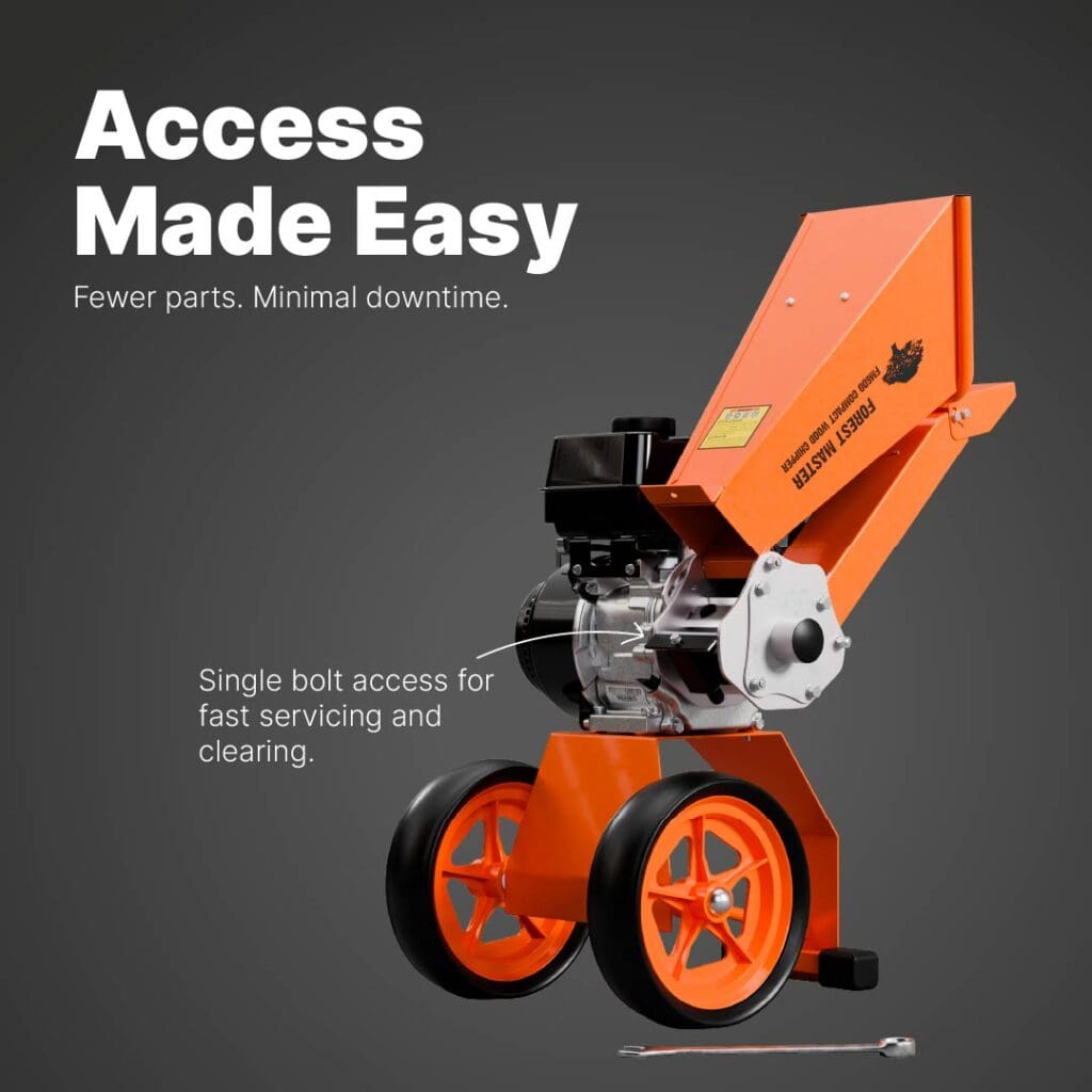 FM6DD Compact 6HP Petrol Wood Chipper – Direct Drive, Rotatable Hopper ...